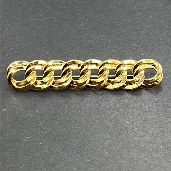 Monet | Jewelry | Vintage Monet Gold Chain Bar Brooch | Poshmark